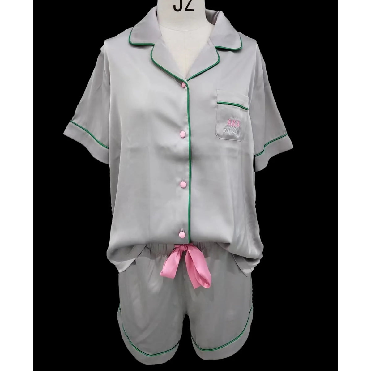 Satin Pajama Set - AKA Silver Soror – Sorority Intimates & Clothing Company
